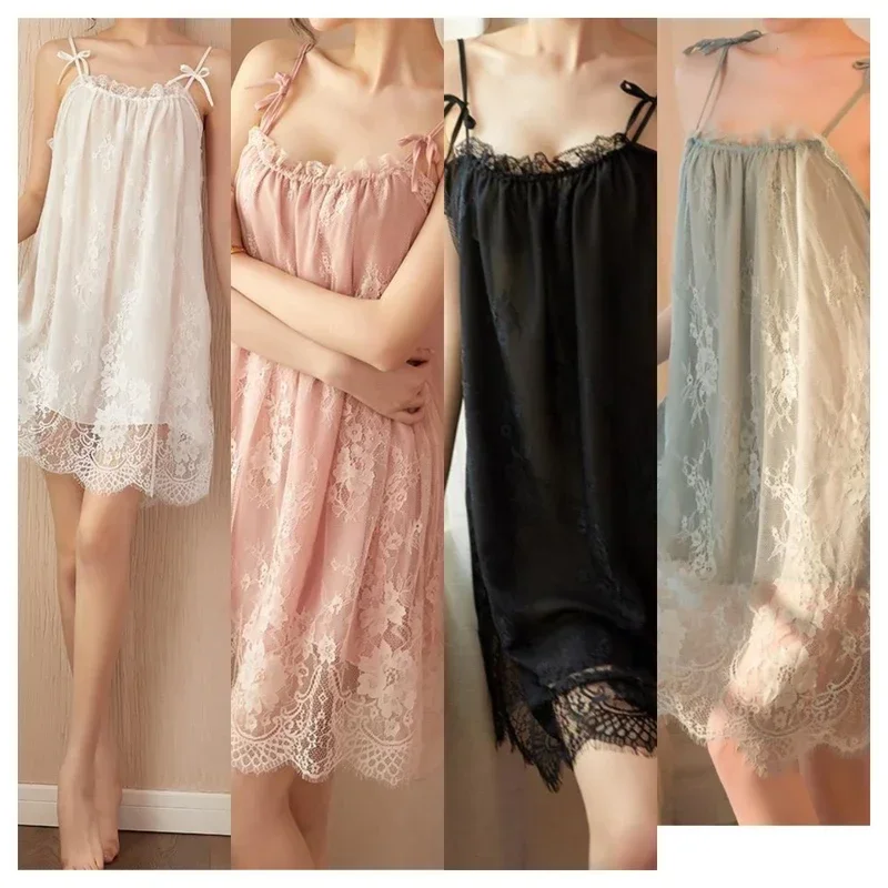 Sexy Sleepwear for Women Home Clothes Sling Lace Nightdress Nightwear ...
