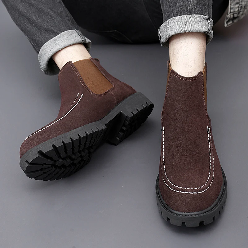Italian Brand Men's Outdoor Workwear Boots Thick Soles Durable Winter ...