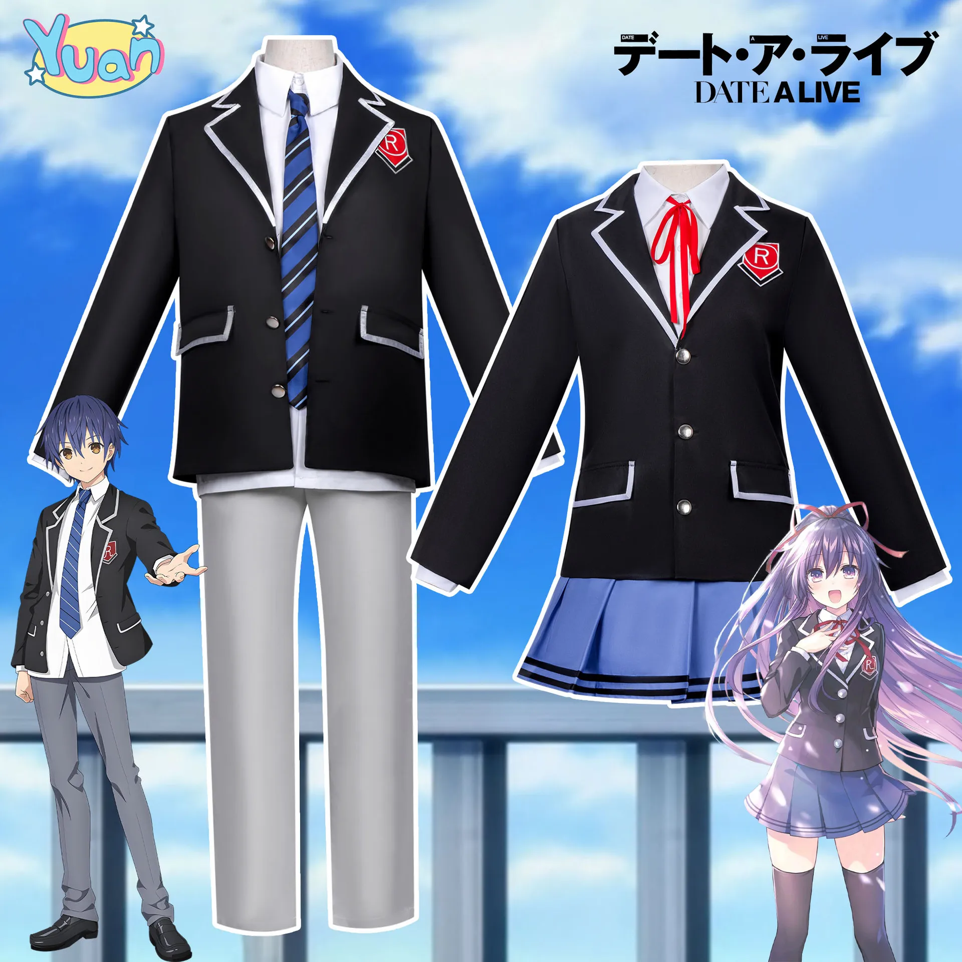 New Halloween Cosplay Date Date Yatogami Tohka Itsuka Shido Origami ...