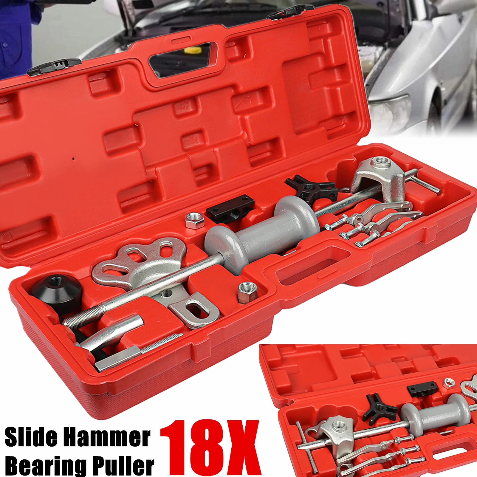18PEICE Universal Slide Hammer Set Bearing Puller Internal Extractor ...