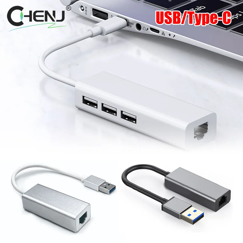Ethernet Adapter 1000Mbps USB Type C To RJ45 For Chromecast 4K TV ...