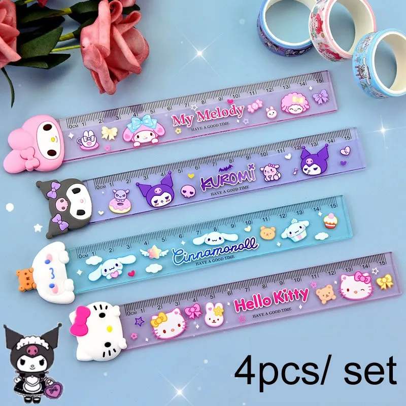 4pcs-set-Sanrio-Bookmark-Rulers-Cartoon-Hello-Kitty-My-Melody-Kuromi ...