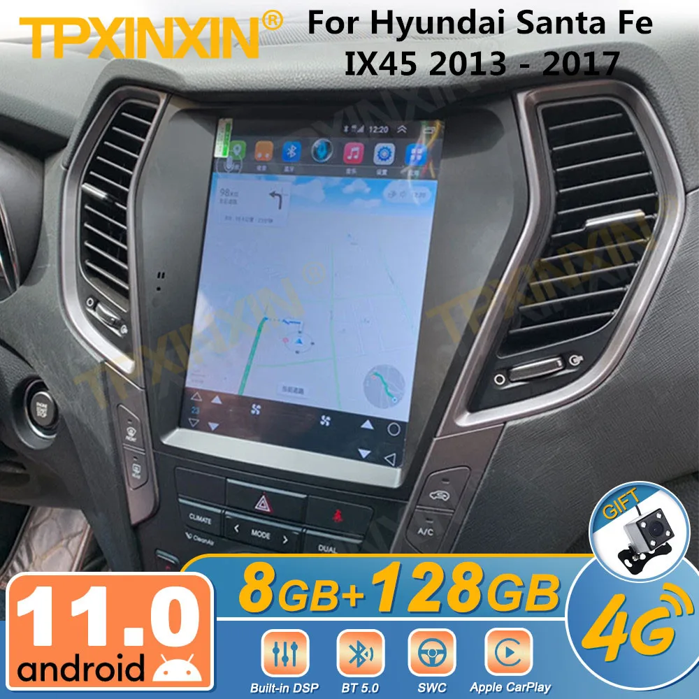 For Hyundai Santa Fe Ix45 2013 - 2017 Tesla Screen Android Car Radio ...