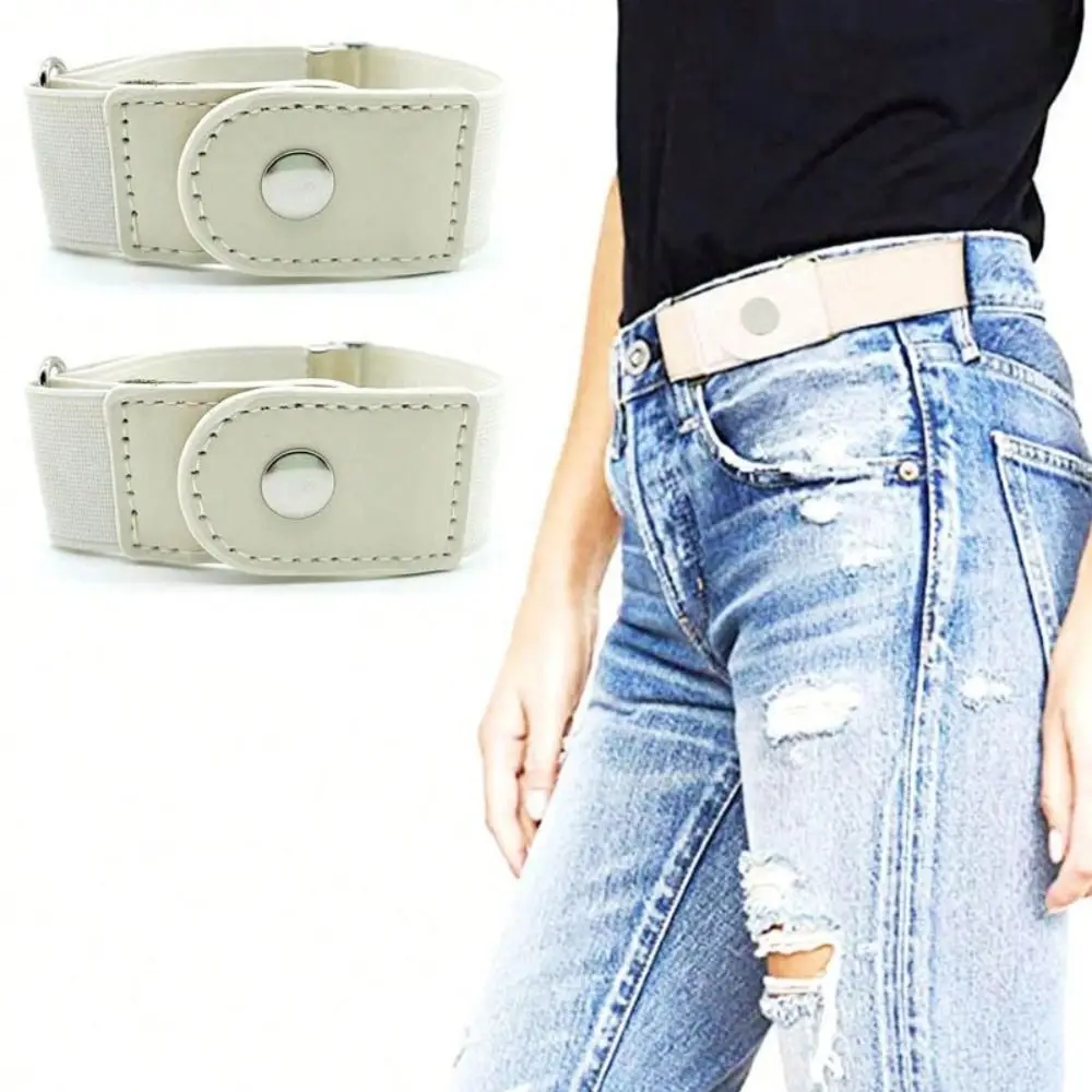 2pcs-set-No-Buckle-Elastic-Belt-For-Women-Men-Unisex-Stretch-Belt-For ...