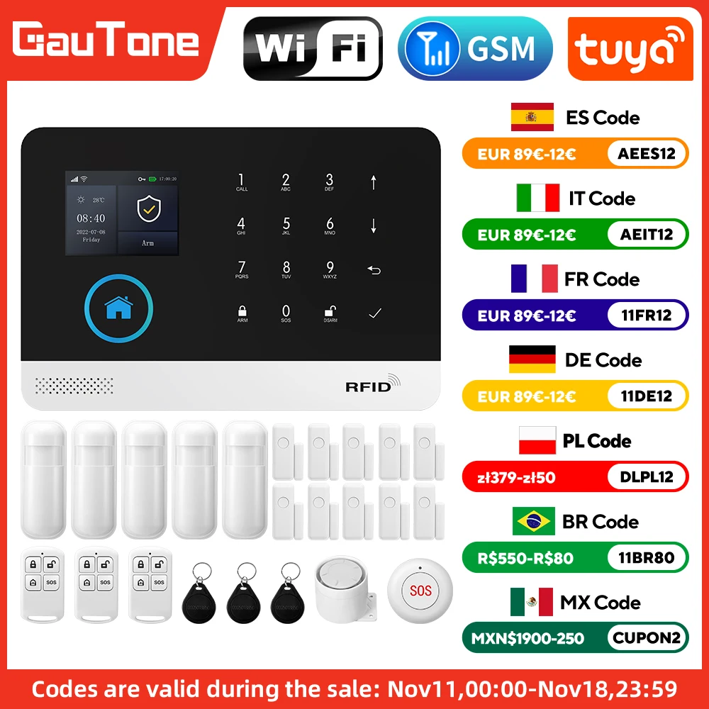 GauTone-PG103-Alarm-System-for-Home-Burglar-Security-433MHz-WiFi-GSM ...