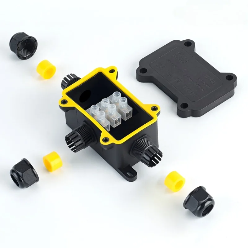 Ip68 Outdoor Waterdichte Aansluitdoos-Zwart, 3 Weg Mini Connector Doos ...