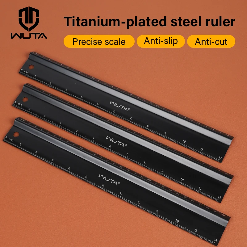 WUTA-Leather-Cutting-Ruler-Safety-Ruler-Titanium-Plated-Stainless-Steel ...