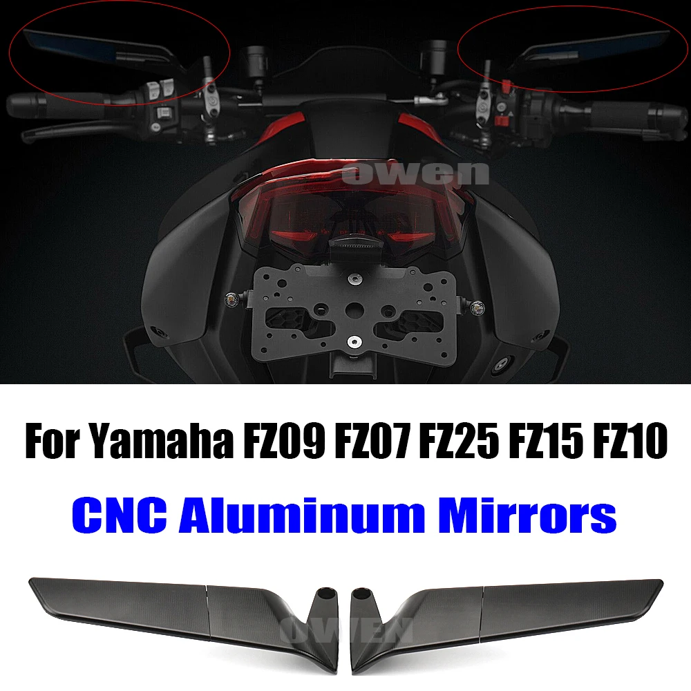 Motorcycle-Mirrors-For-Yamaha-FZ09-FZ07-FZ25-FZ15-FZ10-Stealth-Winglets ...