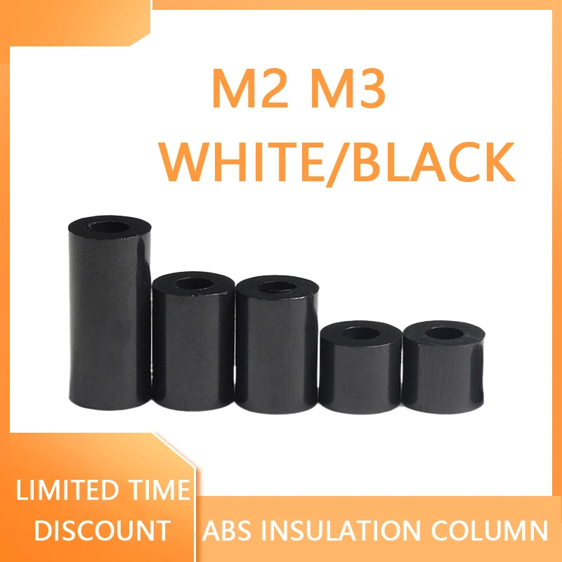 M2 M3 Insulation Tube Plastic Straight through Pipe Nylon ABS Padding ...