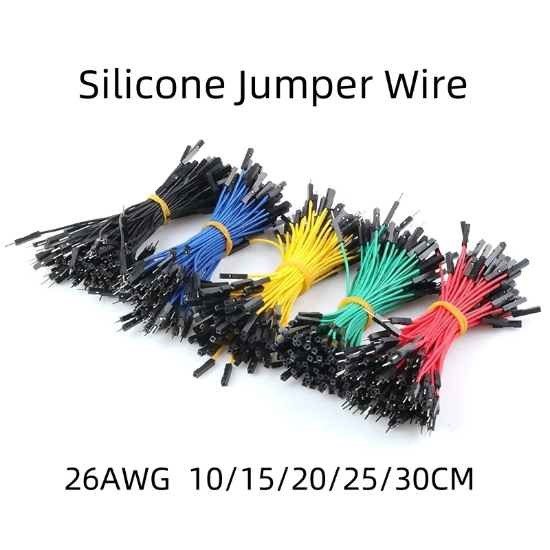 30pcs Super Soft Silicone Jumper Wire 1Pin Dupont Cable 26AWG Male ...