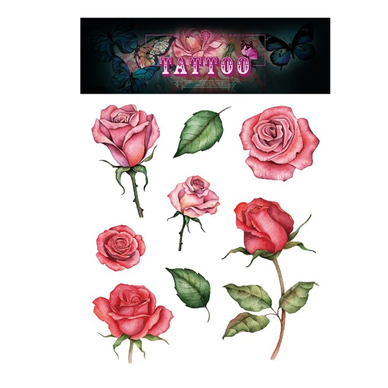 Paper & Party Supplies Paper Pink Rose Flower Waterproof Sticker etna ...