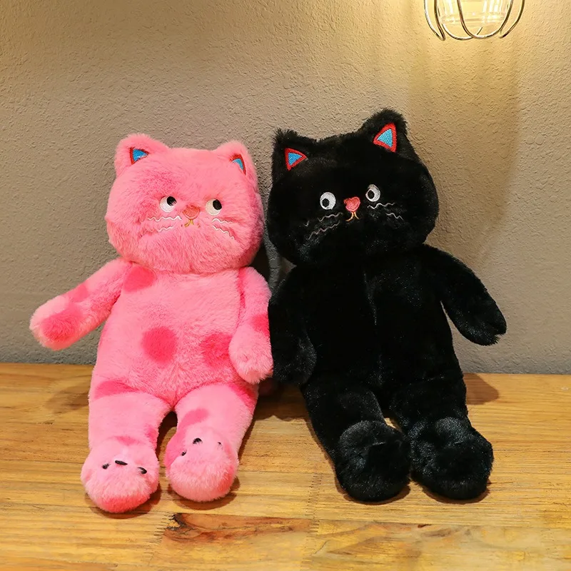 Smiling Critters plush toy pink polka dot plush cat puff plush doll ...