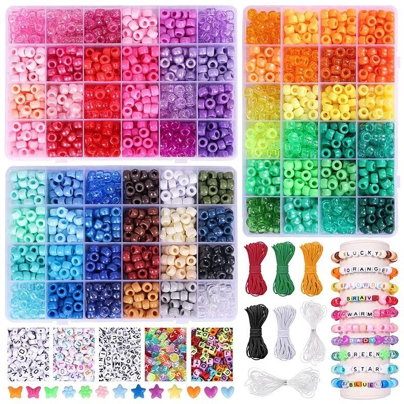 64-Colors-Bucket-Beads-Assortment-Large-Hole-Bucket-Beads-Material-Kit ...