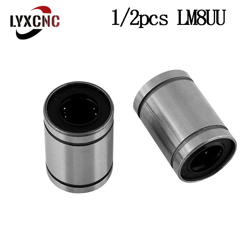 1/2pcs Lm8uu Linear Bushing 8mm Ball Bearings 3D Printer Lm8 Optical ...