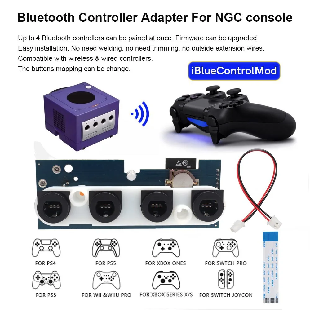 IBlueControlMod-NGC-controlador-inal-mbrico-Bluetooth-adaptador-interno-para-consola-GameCube ...