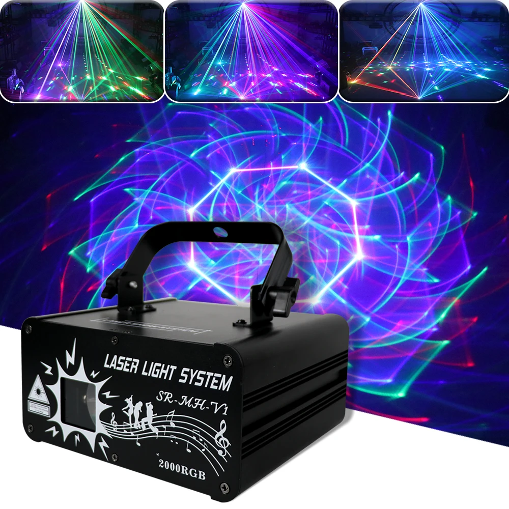 NEW-2W-RGB-3D-Raster-Beam-Scanner-Stage-Laser-Light-Projector-DJ-Disco ...
