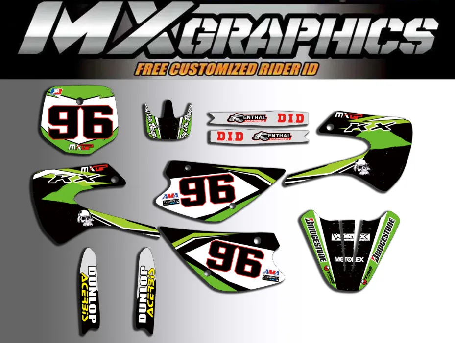 For Kx 85/100 Team Graphics Decals Stickers Kits For Kawasaki Kx85 ...