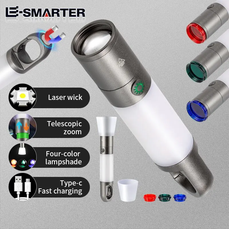 Portable-Flashlight-Strong-Light-High-power-Rechargeable-USB-Charging ...