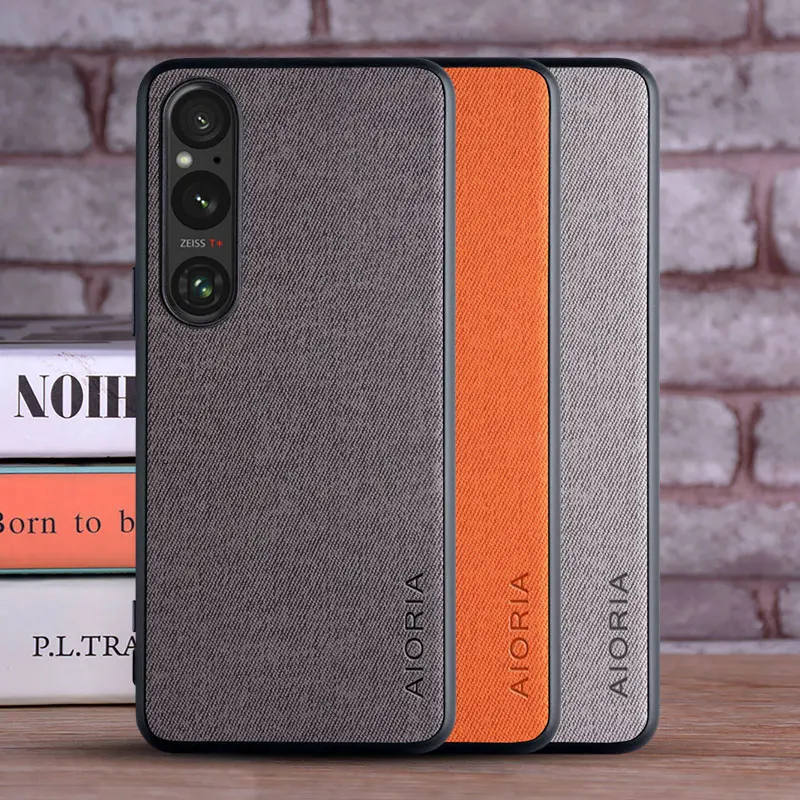 Case-for-Sony-Xperia-1-V-10-V-5-V-coque-Luxury-textile-Leather-skin ...