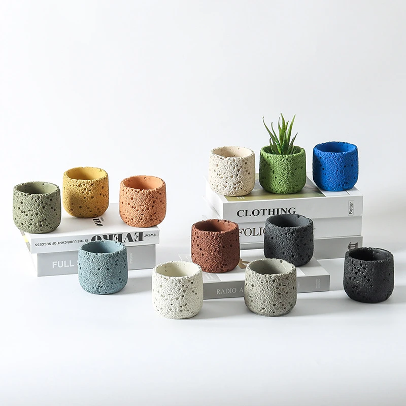 Imitation Stone Flowerpot | Volcanic Stone Plant Pot | Plant Pot Nordic ...