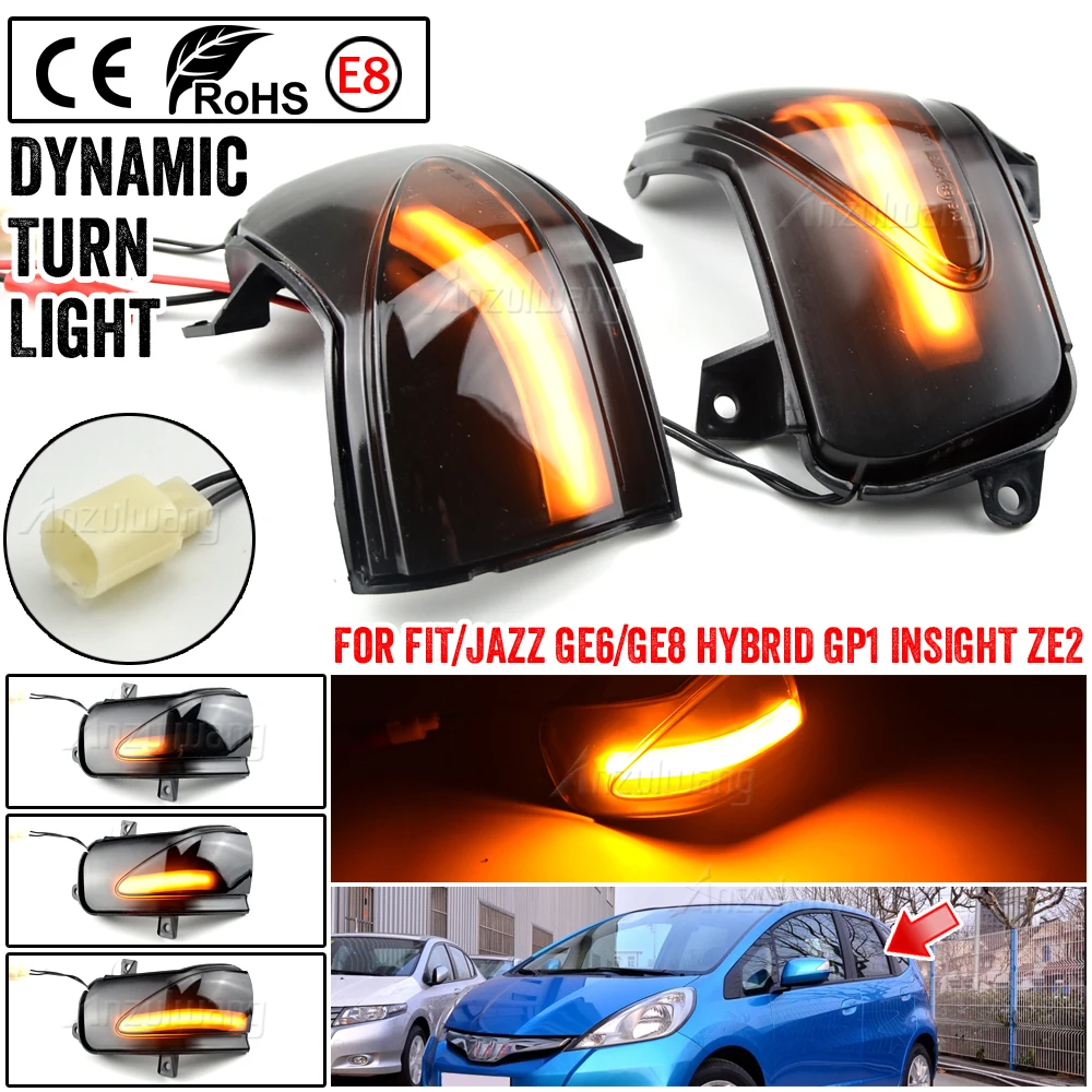 2PCS-Rearview-Mirror-Dynamic-LED-Indicator-Lamps-For-INSIGHT-Honda-Fit ...