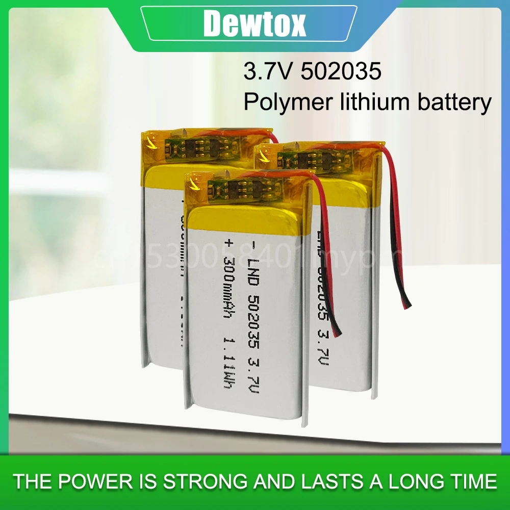 502035-052035-3-7V-300mAh-Lithium-Polymer-Rechargeable-Battery-for-MP3 ...