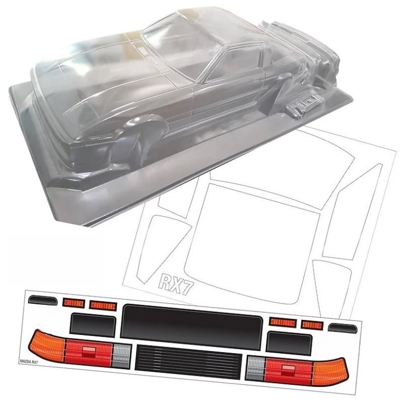 200mm-Body-Shells-1-10-Mazda-RX7-Clear-Lexan-Bodywork-W-Light-Buckle ...