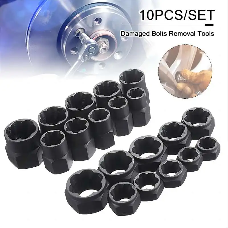 10Pcs-Set-Damaged-Bolts-Nuts-Screws-Remover-Extractor-Removal-Impact ...
