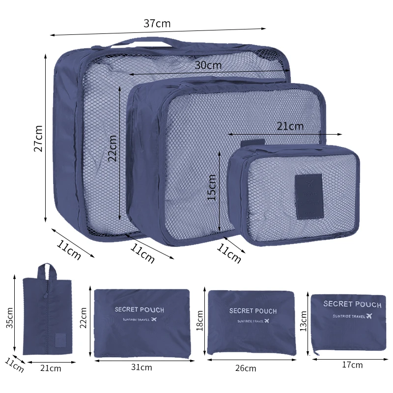 Ensemble de sacs de voyage pliables pour bagages,cubes d'emballage ...