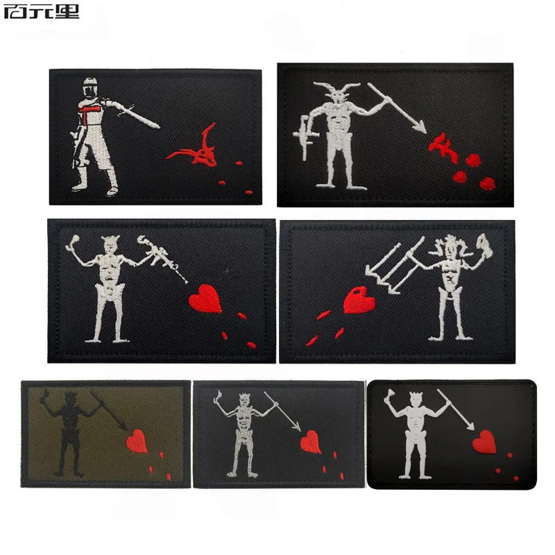 Pirate-Blackbeard-Embroidery-Tactical-Patch-Crossed-Scimitar-Skull-Flag ...