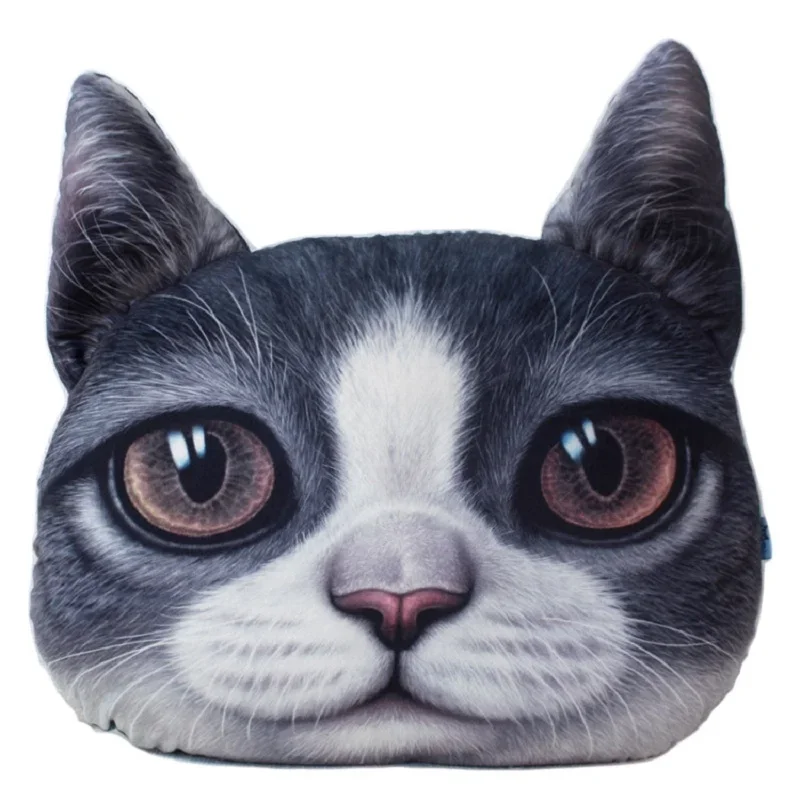 38x 48 cm Large Size 3D Cute Cat Head Cushion Creative Cartoon Sofa ...