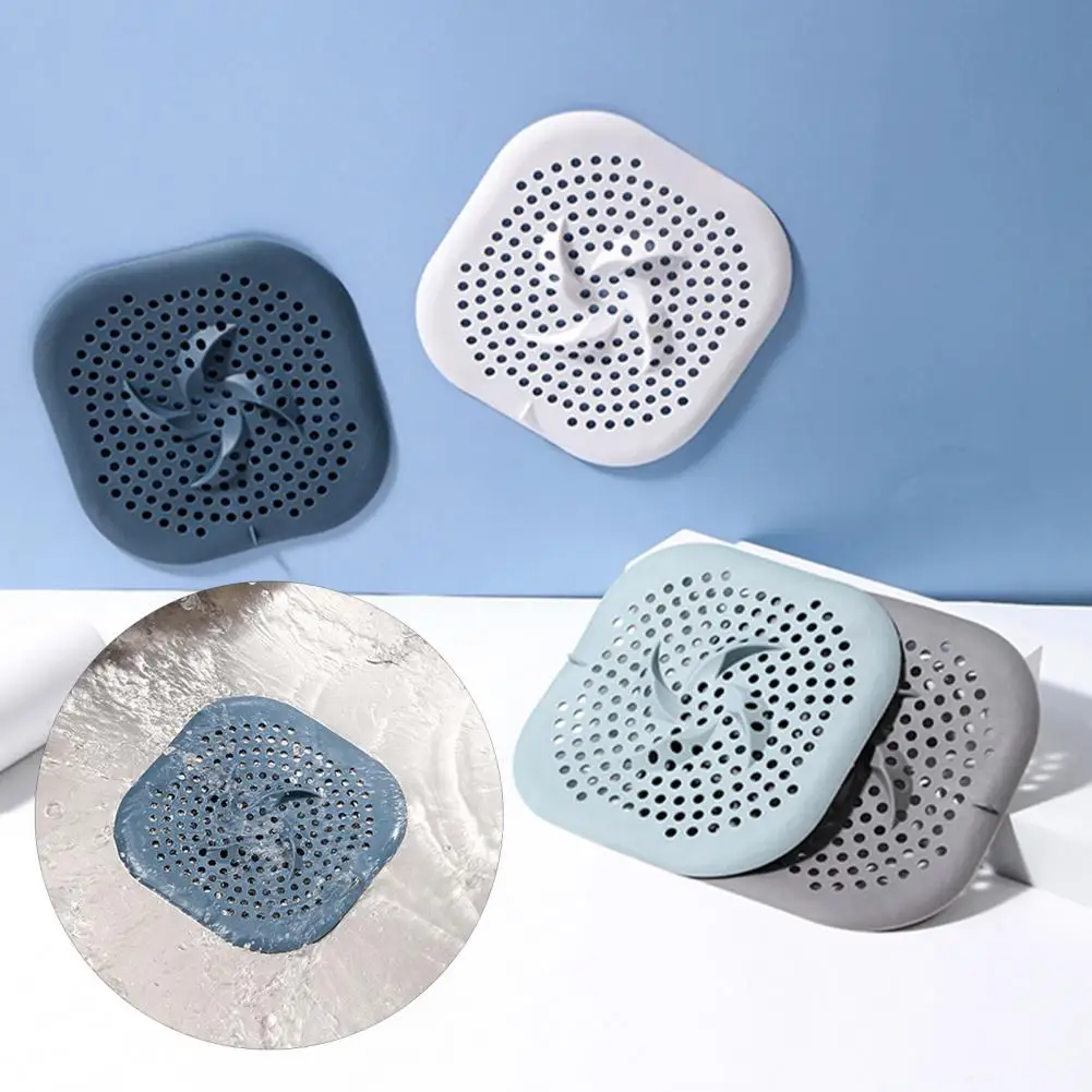 Easy-clean Hair Strainers 2-Pack Silicone Hair Drain Covers - Square ...