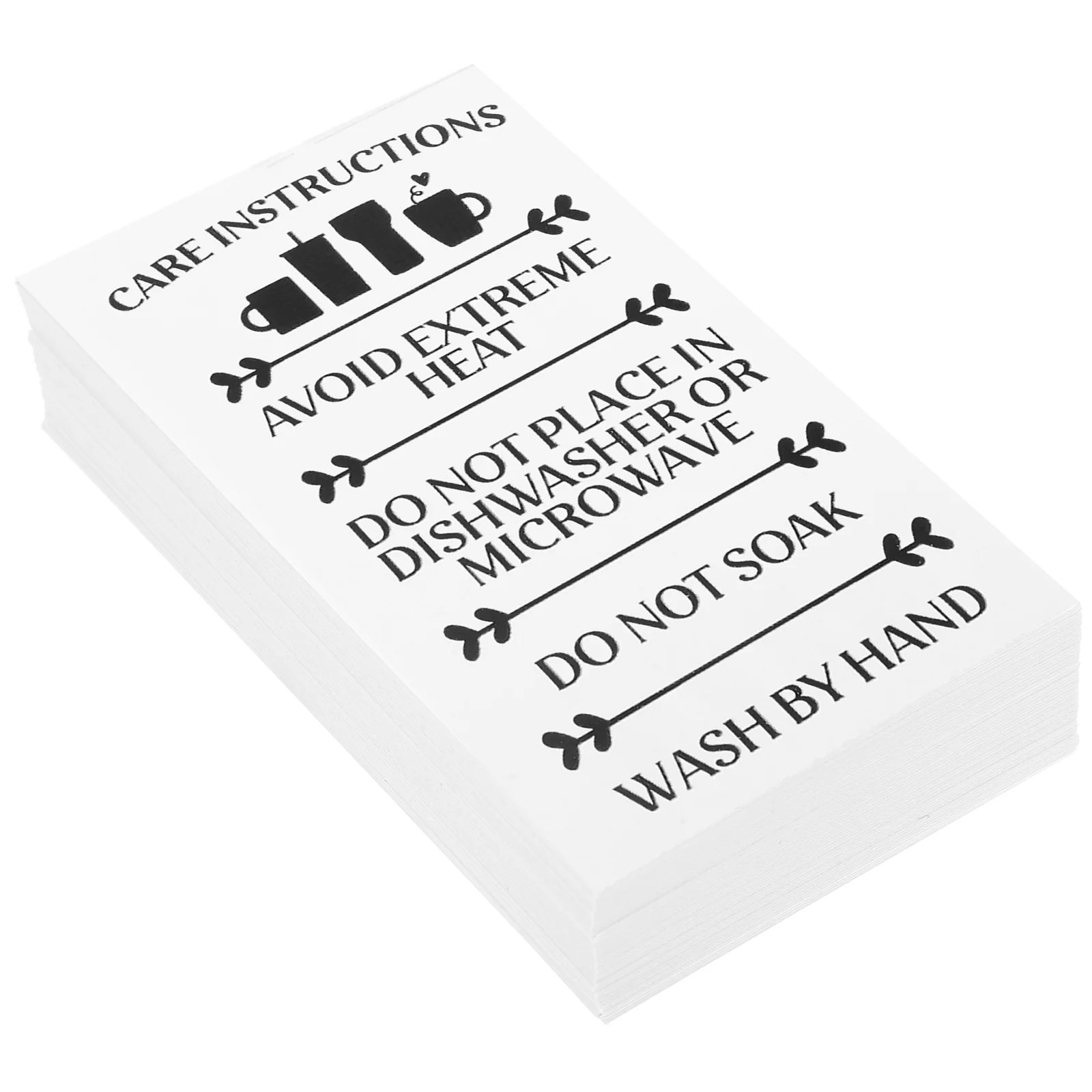 50-Pcs-Glass-Instruction-Card-Mug-Cards-Cleaning-Cup-Labels-Paper ...