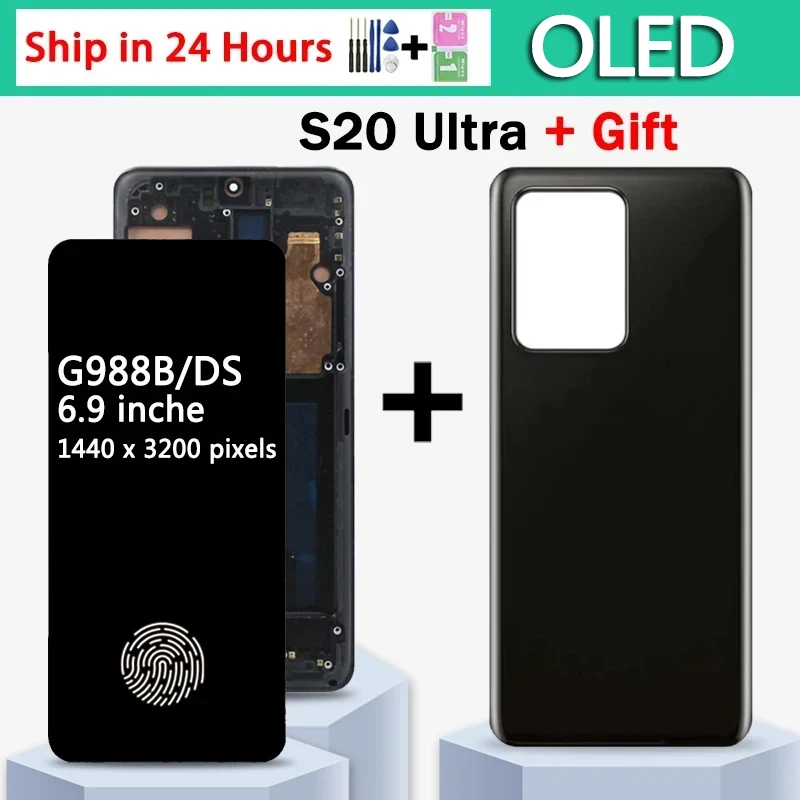 OLED-Quality-For-Samsung-S20-Ultra-S20Ultra-5G-G988B-DS-G988U-LCD-Display-Touch-Screen ...