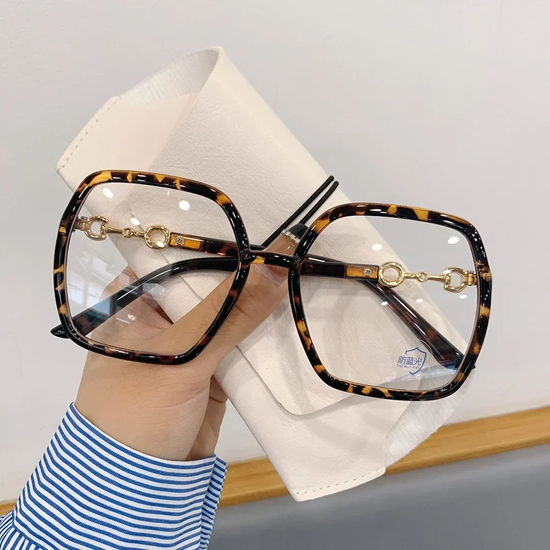 New-Oversized-Square-Eyeglasses-Woman-Men-2024-Fashion-Blue-Light ...