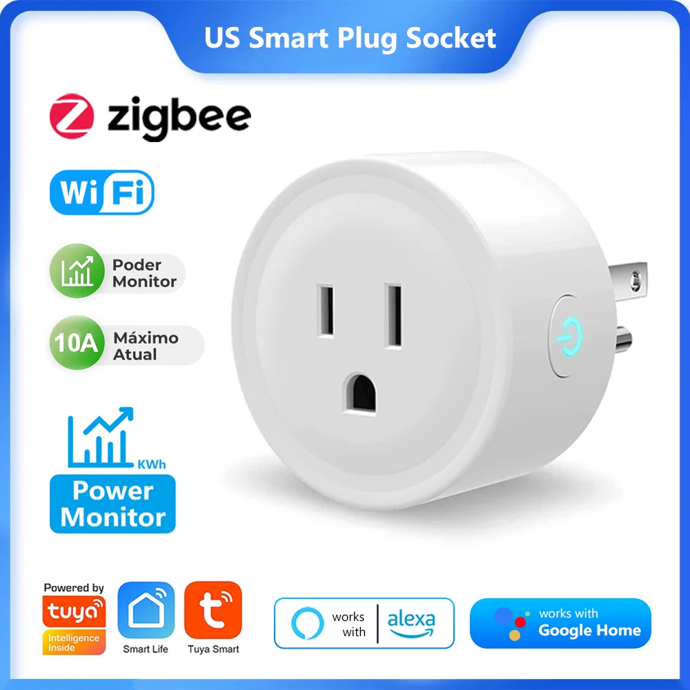 US-Mexico-Peru-WiFi-TUYA-Zigbee-Smart-Plug-Socket-Power-Monitor-Outlet-Home-Appliances-Smart ...
