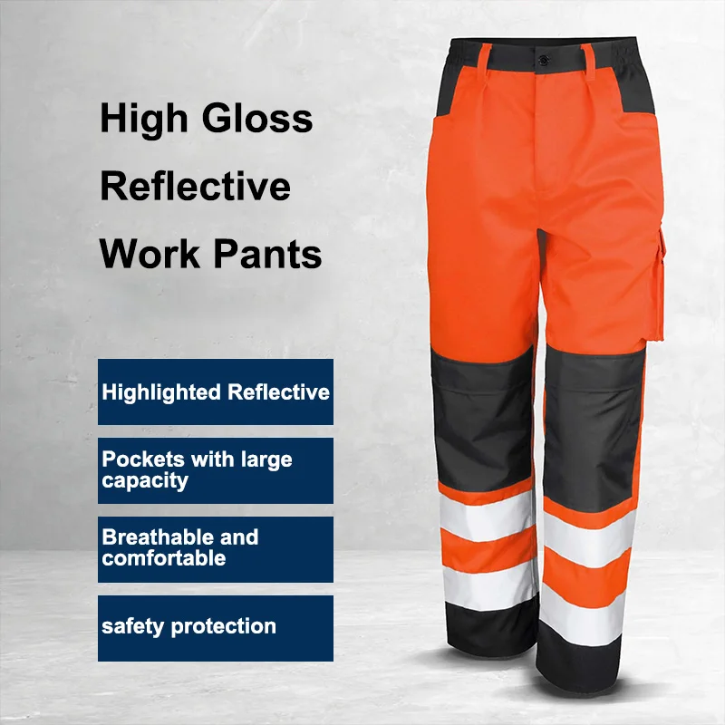 Reflective-Stripe-Pants-Multi-Pockets-Cotton-Construction-Work-Pants ...