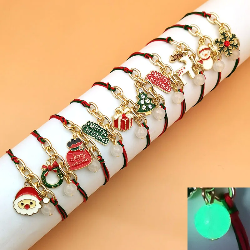 Pulseira-luminosa-tecida-artesanal-do-Natal-para-mulheres-pulseiras-de ...