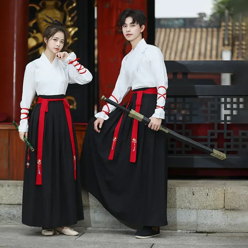 Ancient Hanfu Dress Set Men Women Chinese Traditional Swordsman ...