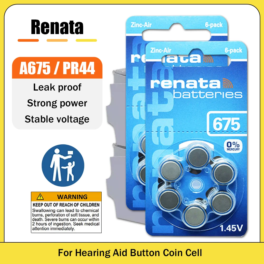60Packs 360PCS Original RENATA Brand New A675 PR44 1.45V Zinc Air ...