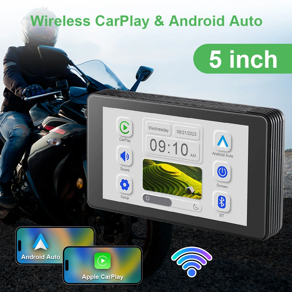 Portable-5-Inch-Motorcycle-Navigator-Wireless-CarPlay-Android-Auto-With ...