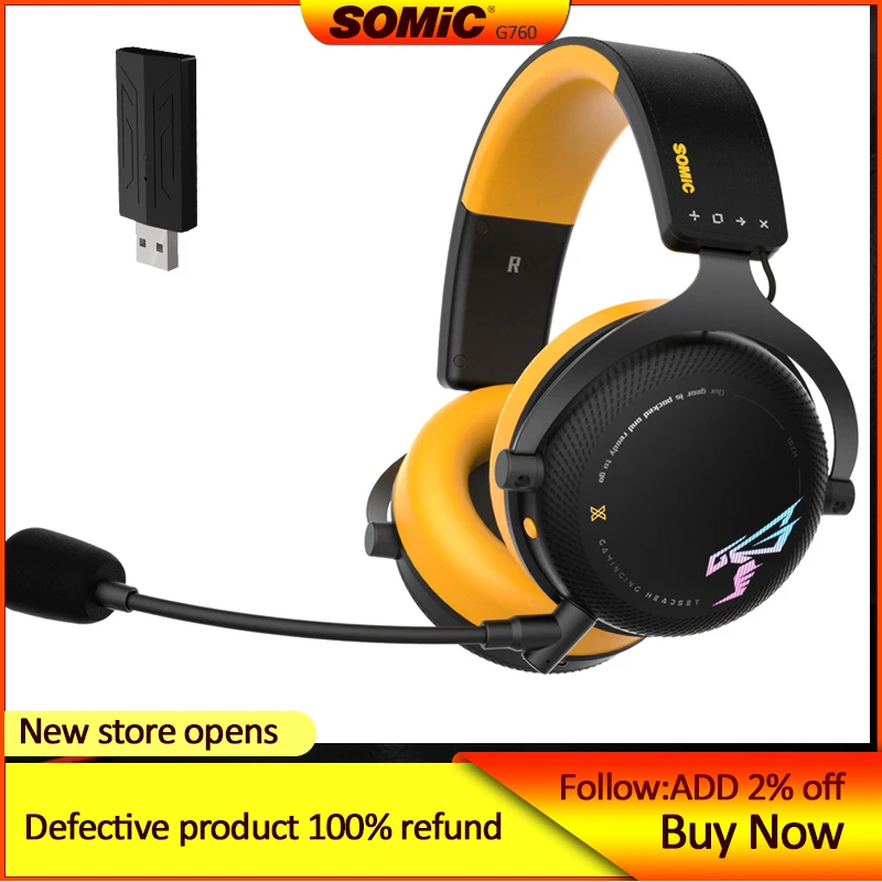 SOMIC-G760-2-4G-Wireless-And-Bluetooth-Integrated-Game-Headphones ...