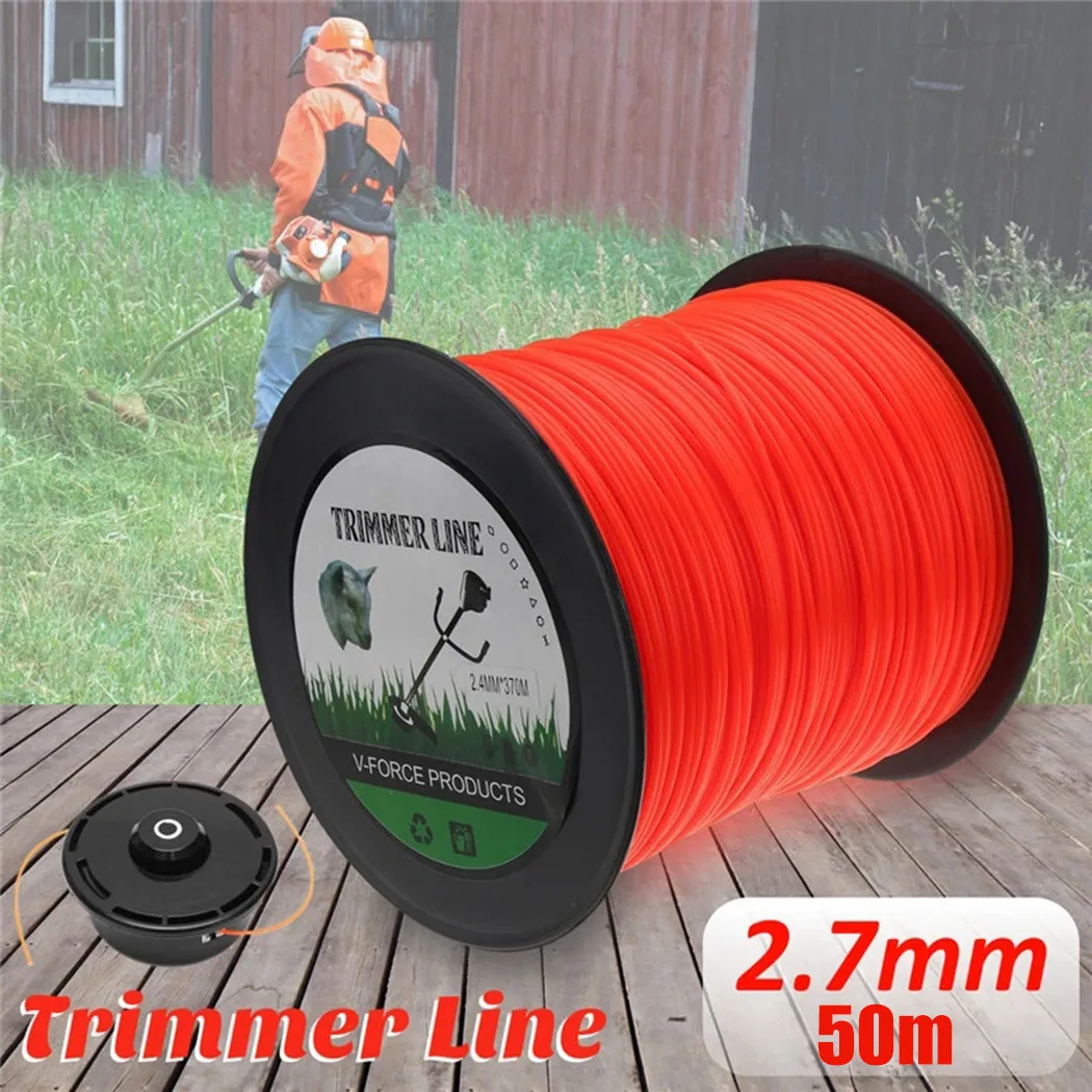 Electric-Lawn-Mower-Trimmer-Line-50m-2-7mm-Durable-Nylon-Garden-Grass ...