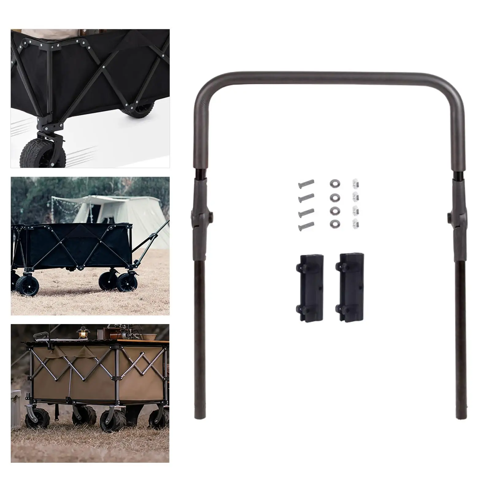 Collapsible-Folding-Cart-Push-Handle-for-Folding-Camping-Cart-Grocery ...