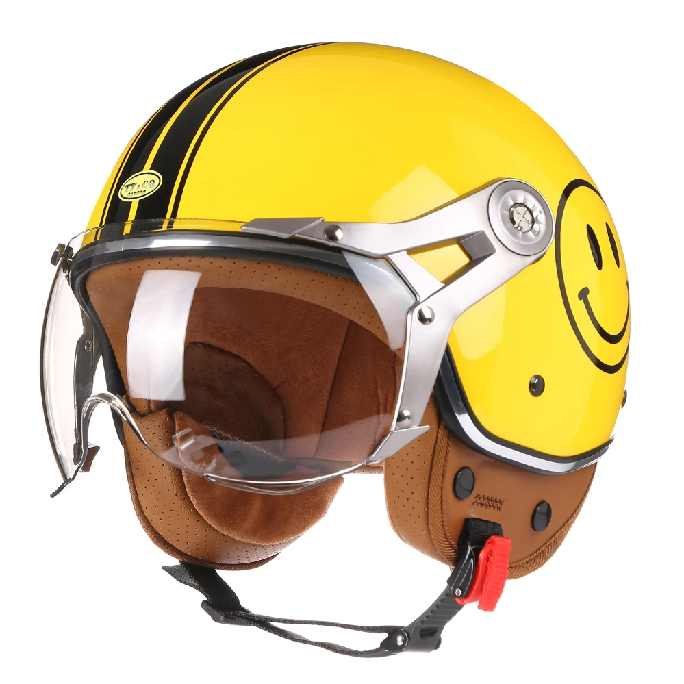 Retro Scooter Helmet ORZ Motorcycle Helmet 3/4 Helmet Men Women's