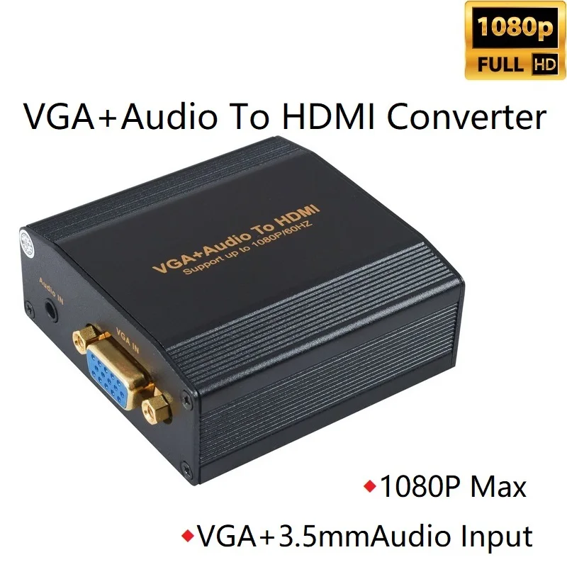 VGA+AUX to HDMI Adapter Converter Full HD 1080P Analog Audio Embedded ...