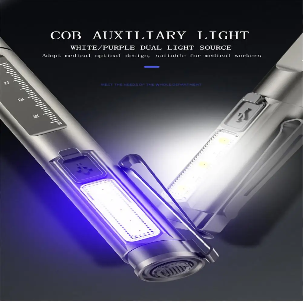 Led Pen Light Portable Type c Rechargeable Built in 350mah Battery Uv ...