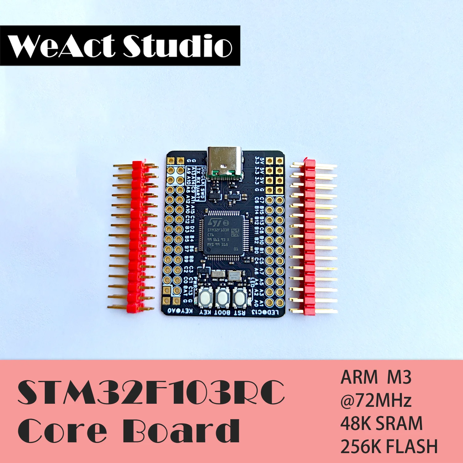 WeAct-STM32F103RCT6-ARM-STM32-Development-Board-Small-System-Board-STM32-F103RCT6-STM32F103 ...