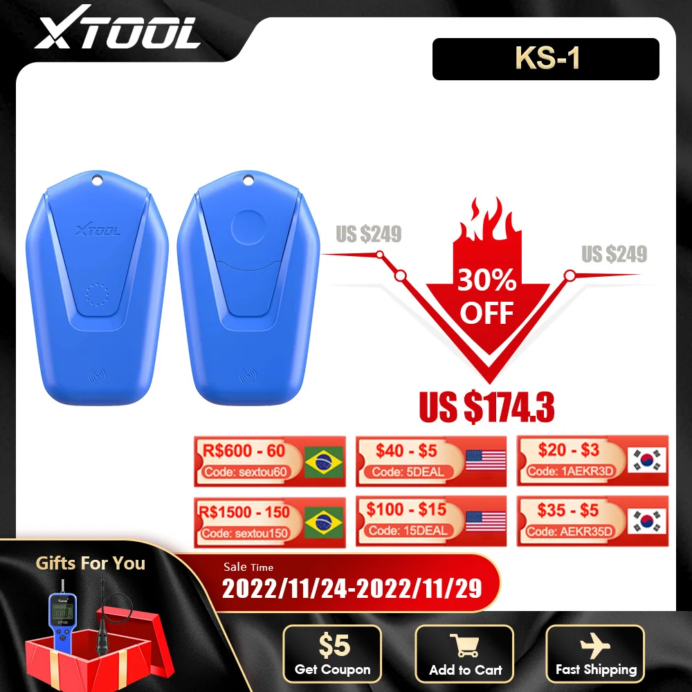 XTOOL KC100 & KS01 Auto Key Programmer All Key Lost For Toyota / For ...