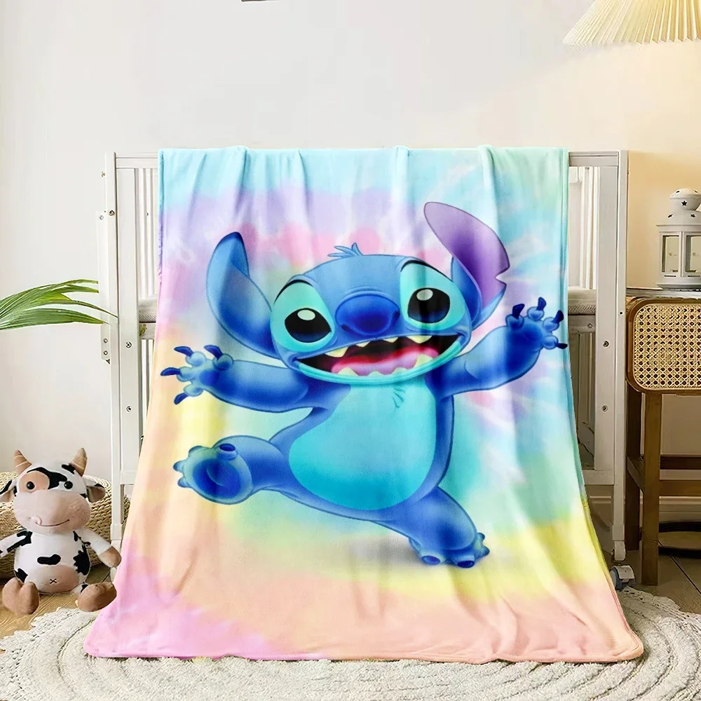 MINISO-Stitch-Cartoon-HD-Print-Blanket-Oversized-Soft-Warm-Flannel-All ...
